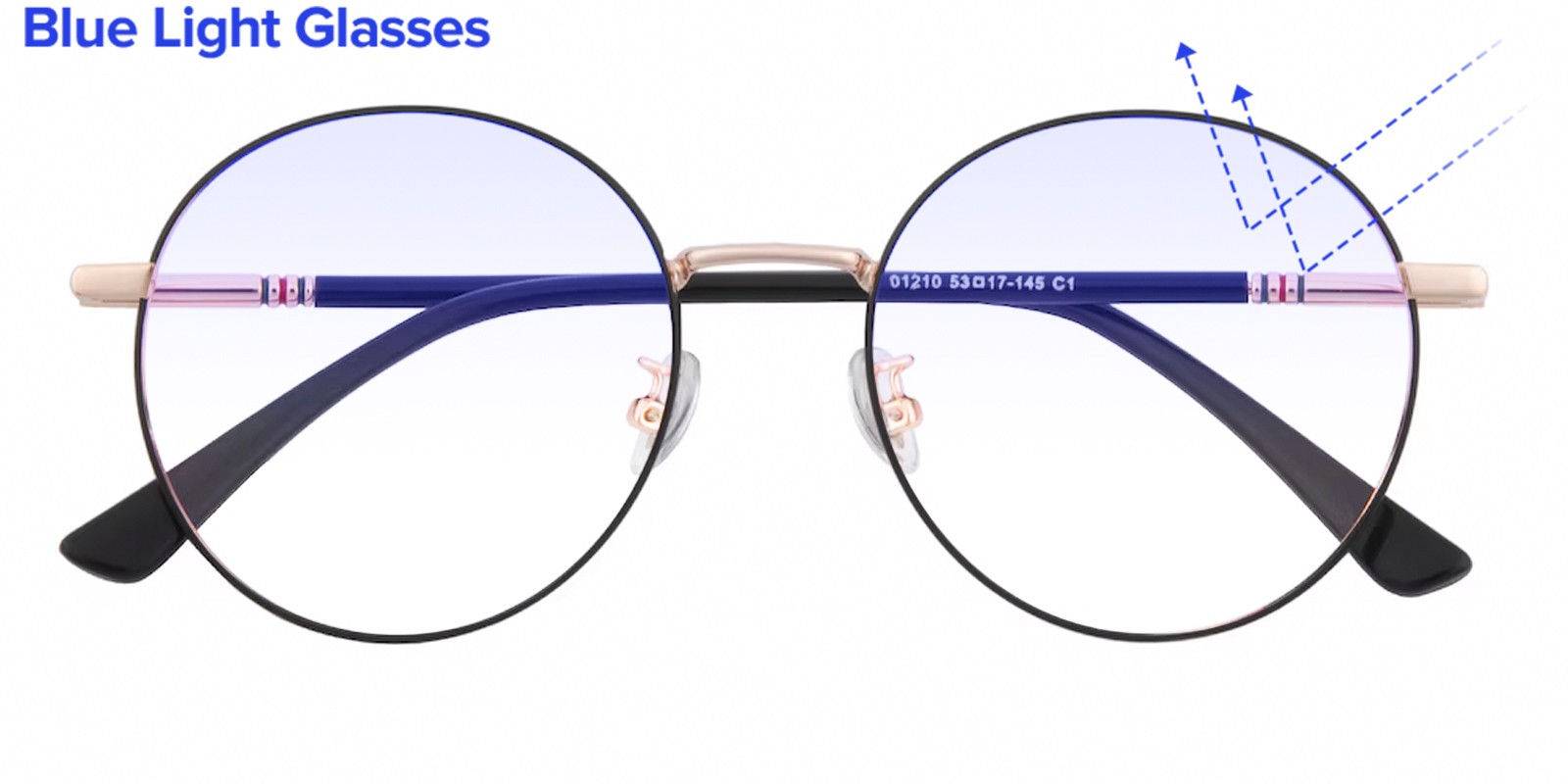 Traverse Round Black Blue Light Glasses | GlassesShop