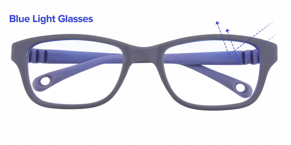 Jerry Rectangle Gray Blue Light Glasses | GlassesShop