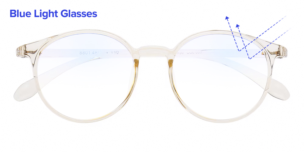 Labrador Round Champagne Blue Light Glasses | GlassesShop