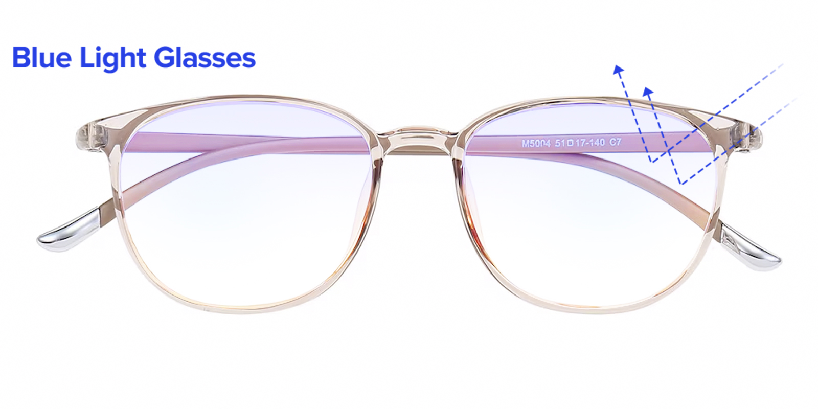 Cooksville Oval Champagne Blue Light Glasses | GlassesShop