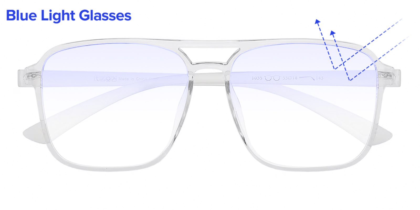 Plains Aviator Clear Blue Light Glasses | GlassesShop