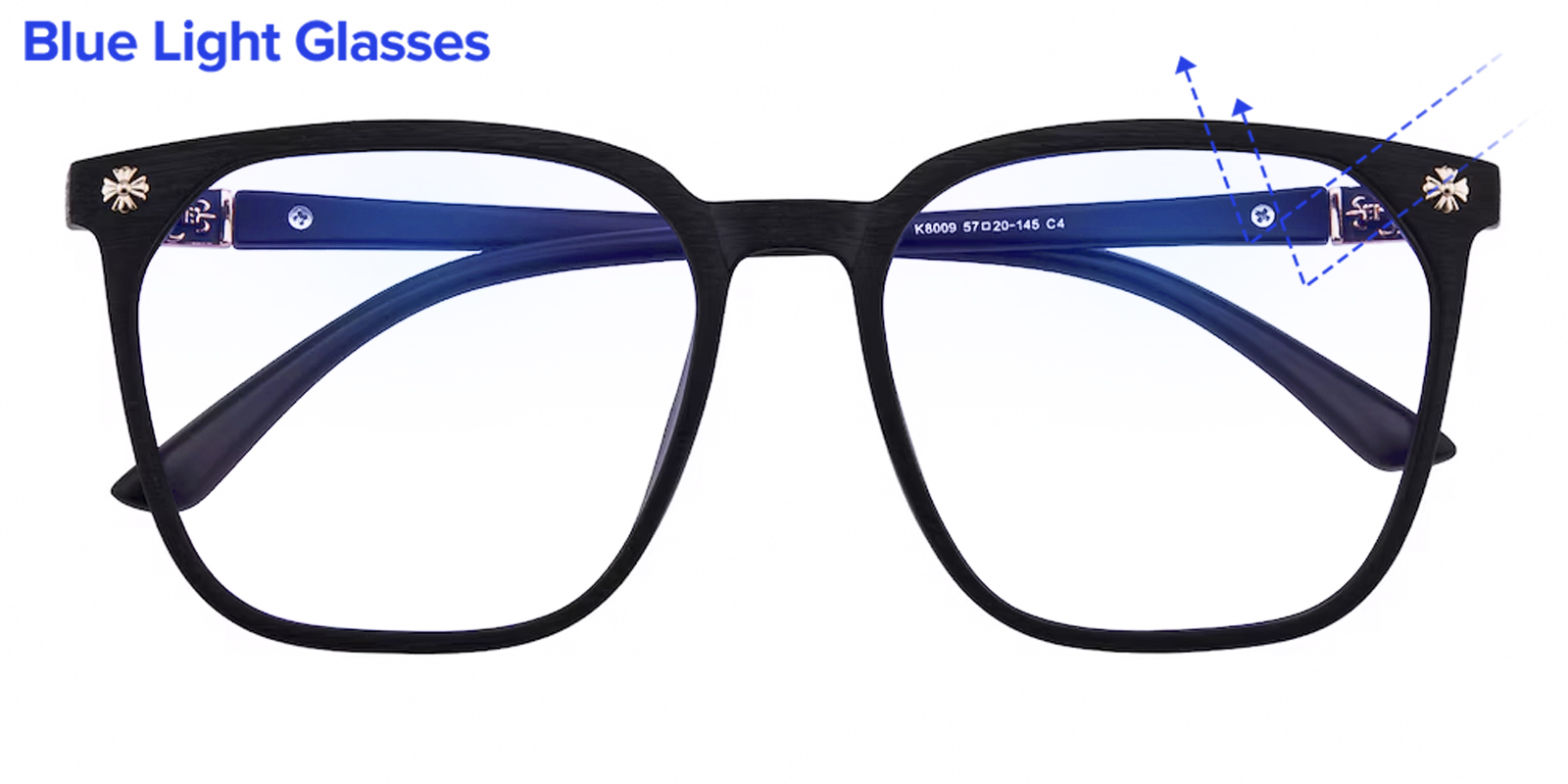 Taurus Square Black Blue Light Glasses | GlassesShop