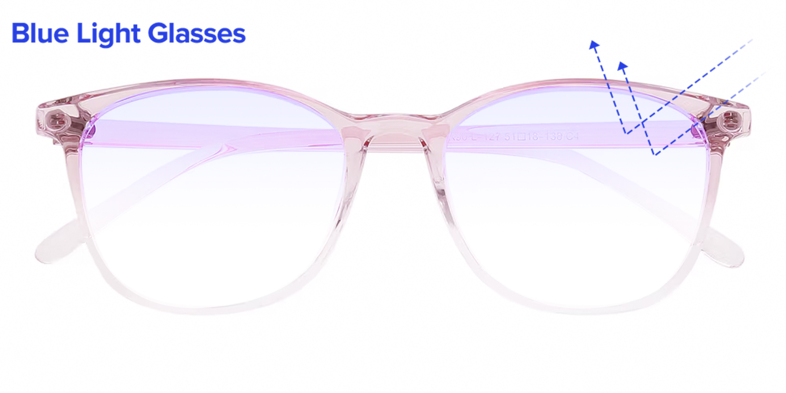 Alberta Oval Pink/Clear Blue Light Glasses | GlassesShop