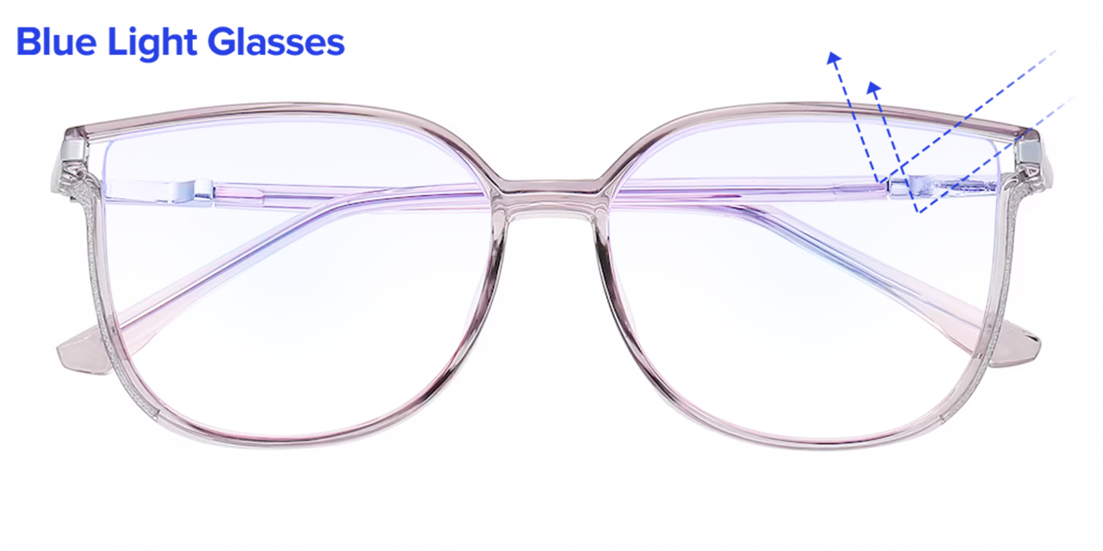 Hannah Cat Eye Light Purple Blue Light Glasses | GlassesShop