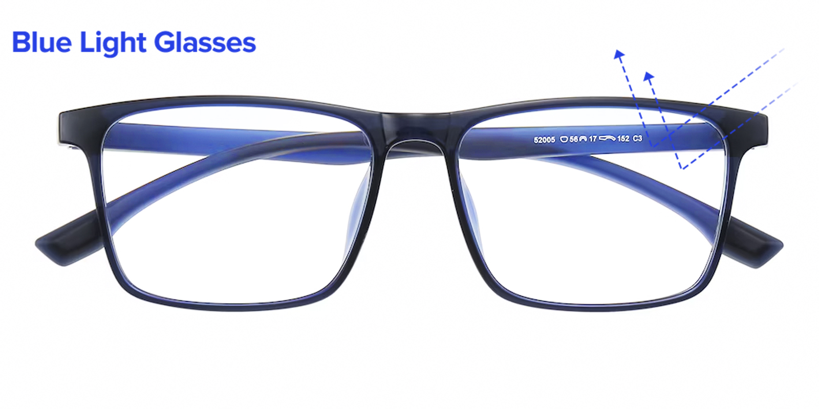 Chapman Rectangle Blue Blue Light Glasses | GlassesShop