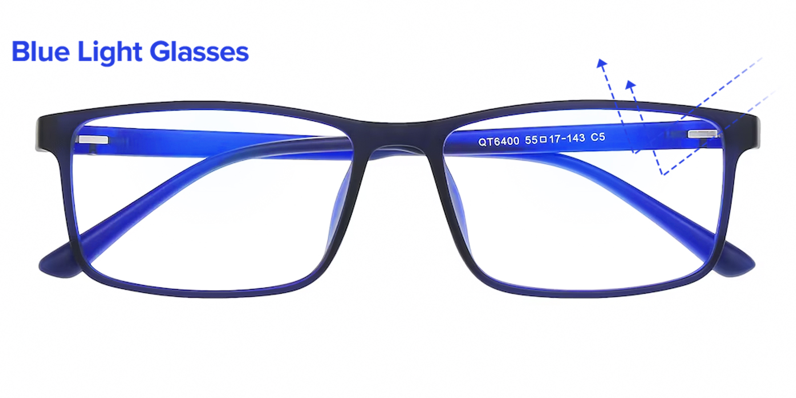 Texarkana Rectangle Blue Blue Light Glasses | GlassesShop