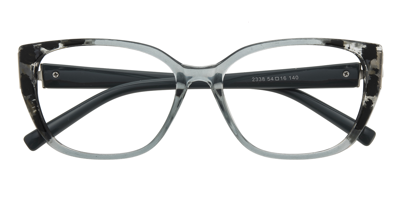Julie Cat Eye Gray/Floral Blue Light Glasses | GlassesShop