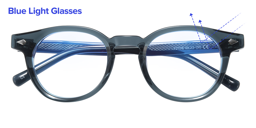 Oakland Round Blue Blue Light Glasses | GlassesShop