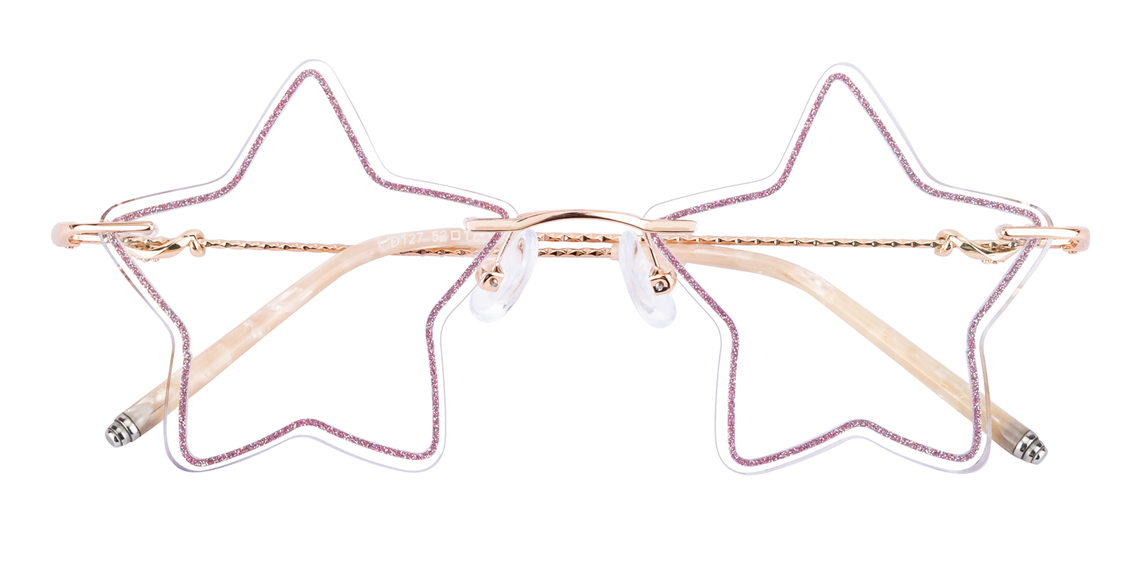 Star Polygon Rose Gold Blue Light Glasses | GlassesShop