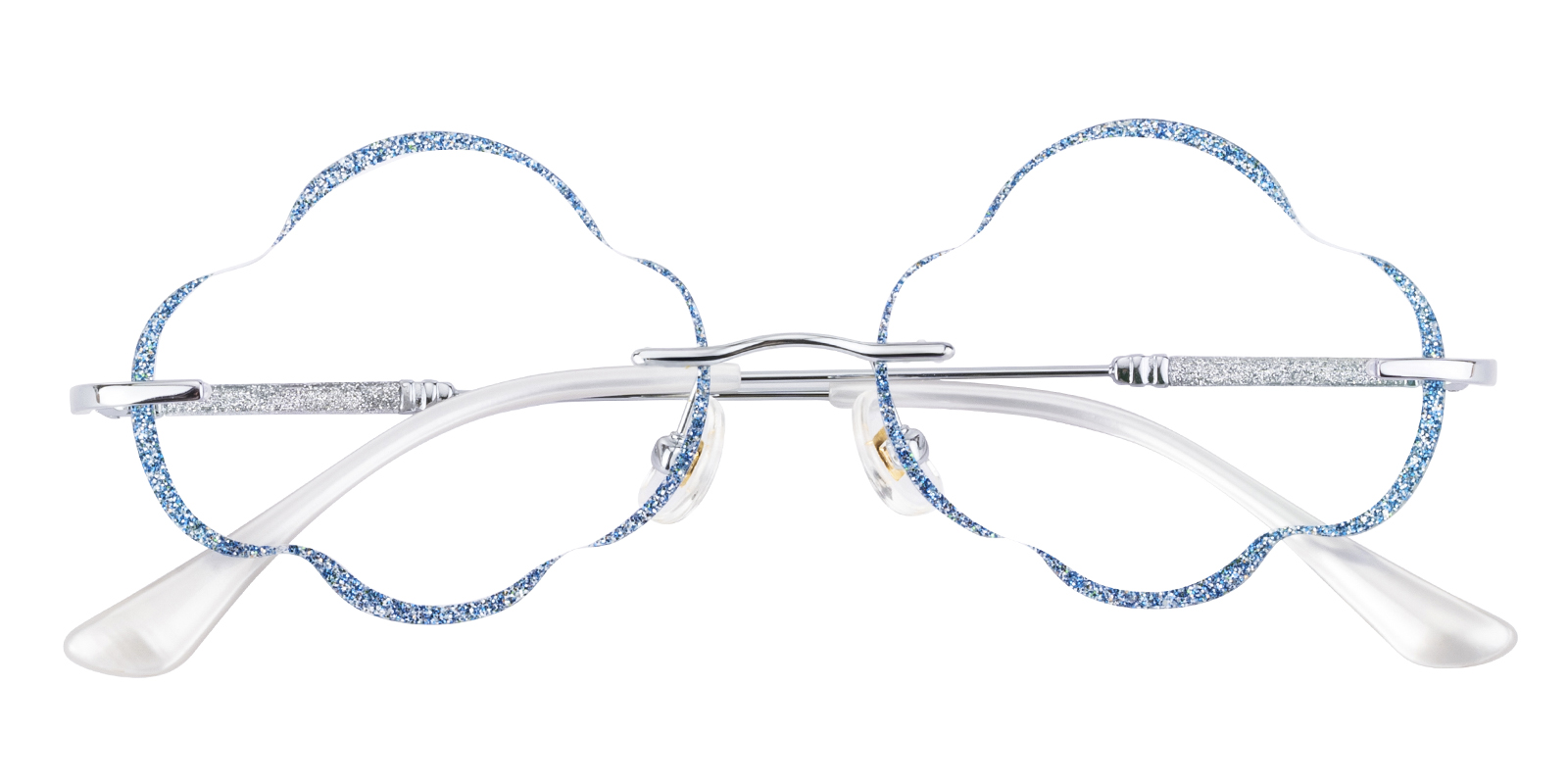 Cloud Polygon Silver Blue Light Glasses | GlassesShop