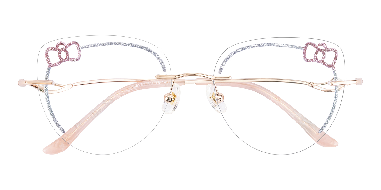 Pink Kitty Cat Eye Rose Gold Blue Light Glasses | GlassesShop